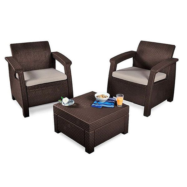 3 PC Patio Set ( Brown )